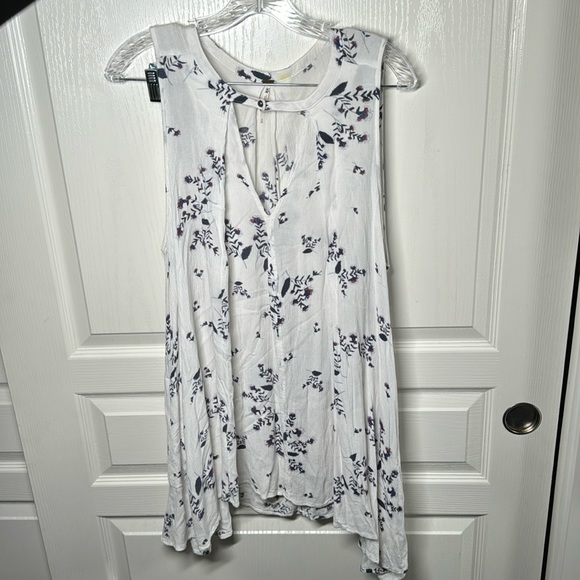 Free People | Tops | Free People Tree Swing Tank Top Boho White Blue ...